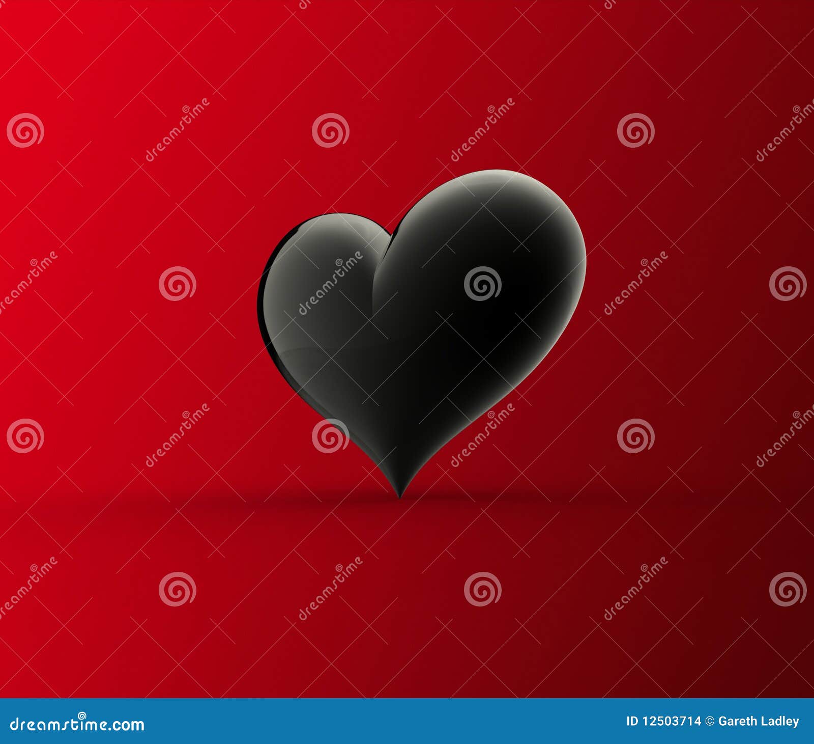 Black Heart Isolated on Red Stock Illustration - Illustration of glossy ...
