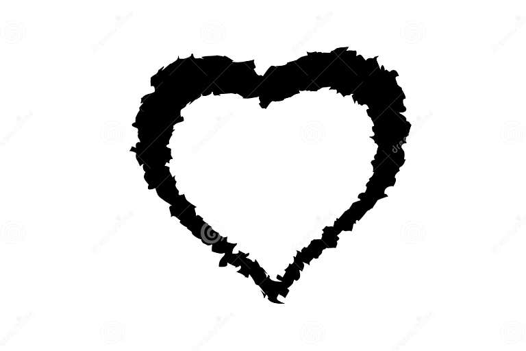 Black heart logo on white. stock image. Image of black - 176246311