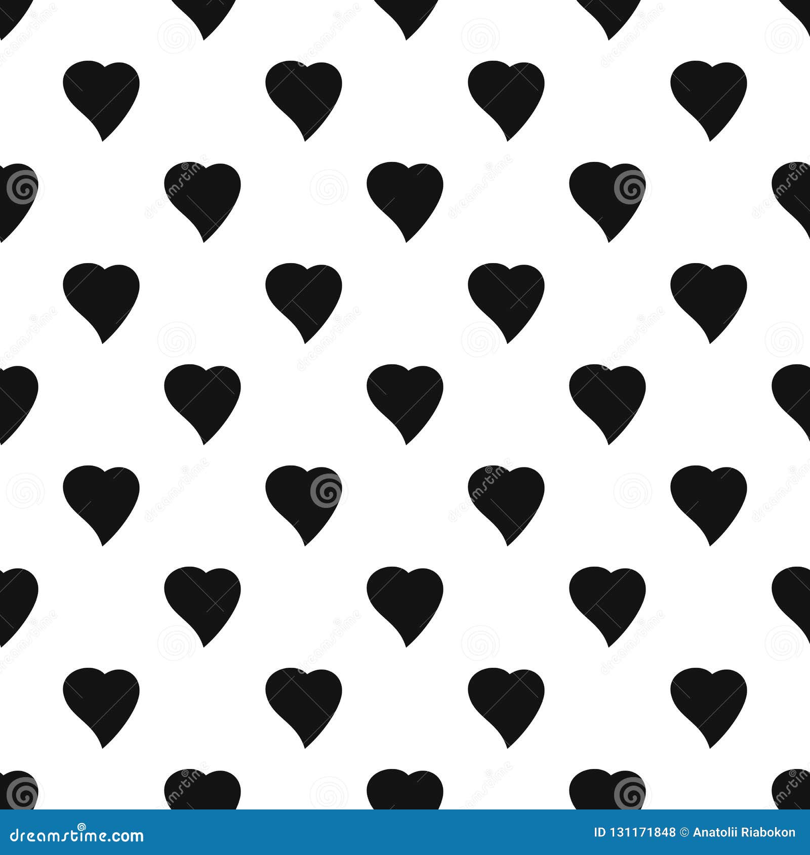 Black Heart Pattern Seamless Vector Stock Vector - Illustration of ...