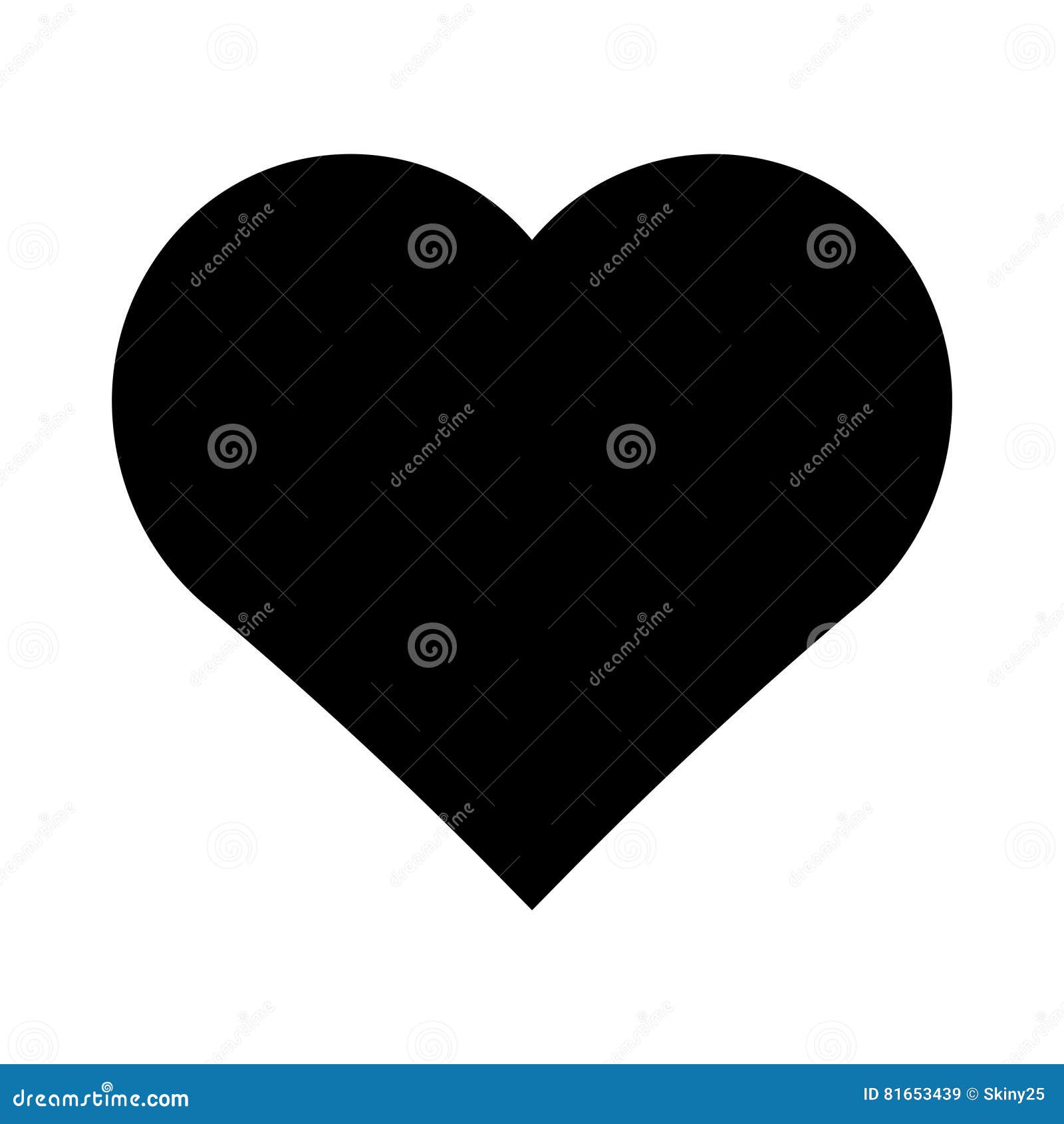 Black heart vector icon. stock vector. Illustration of vector - 81653439