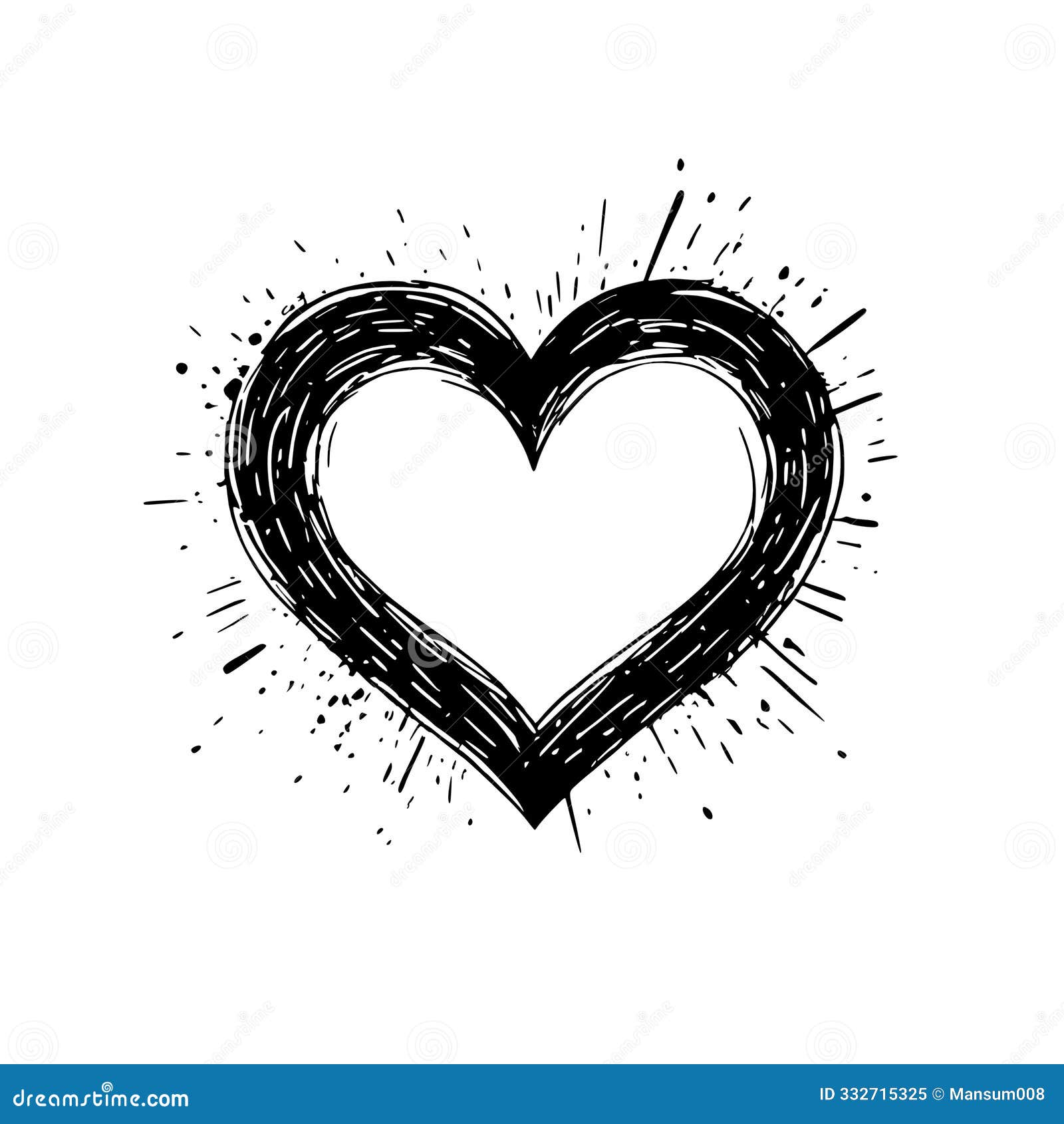 Black Heart with a White Background Stock Illustration - Illustration ...