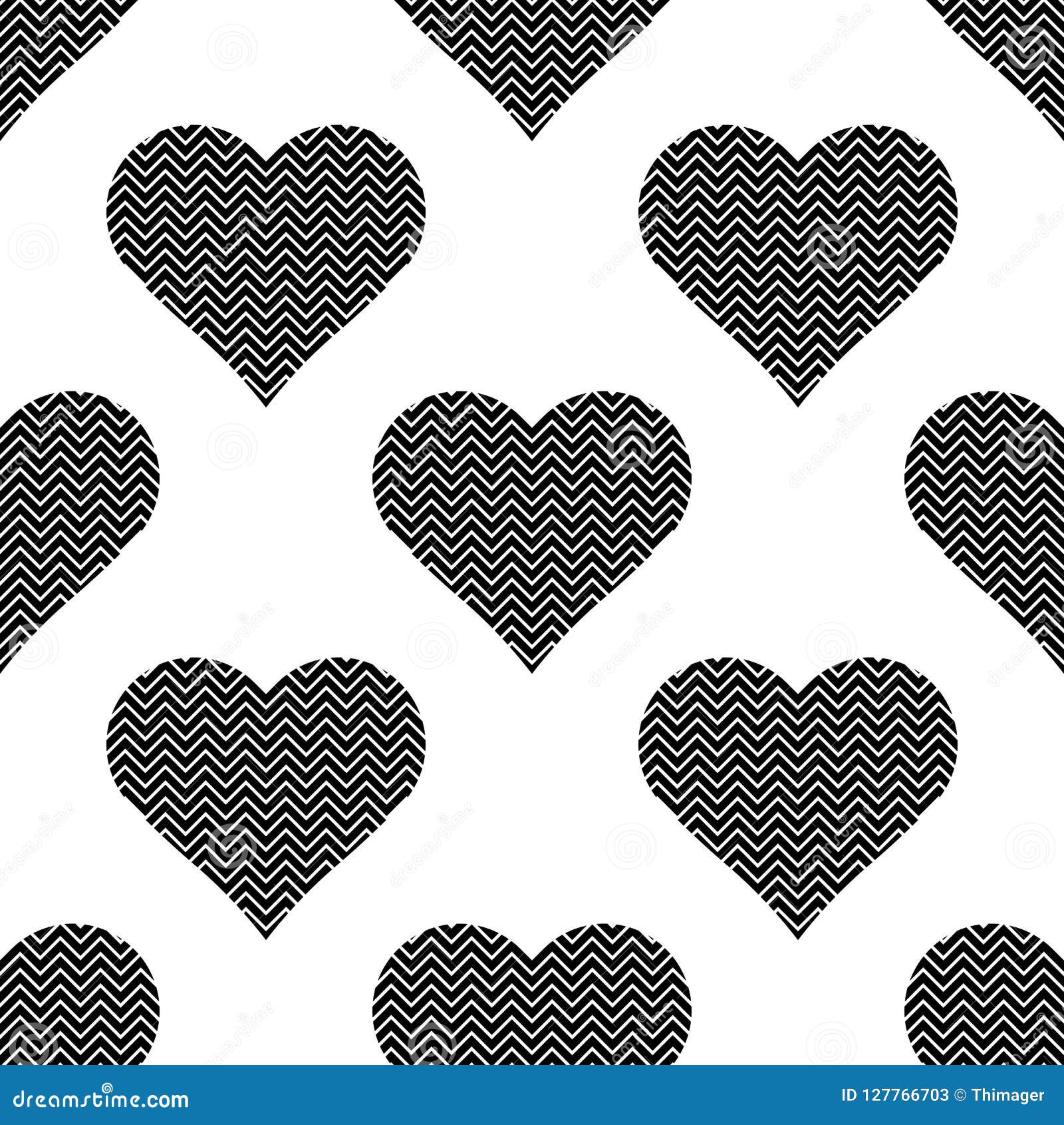 Black Hearts Symbol Pattern on White Background. Stock Illustration ...