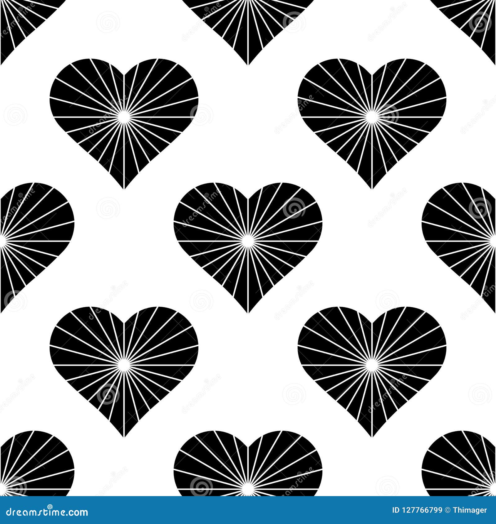 Black Hearts Symbol Pattern on White Background. Stock Illustration ...