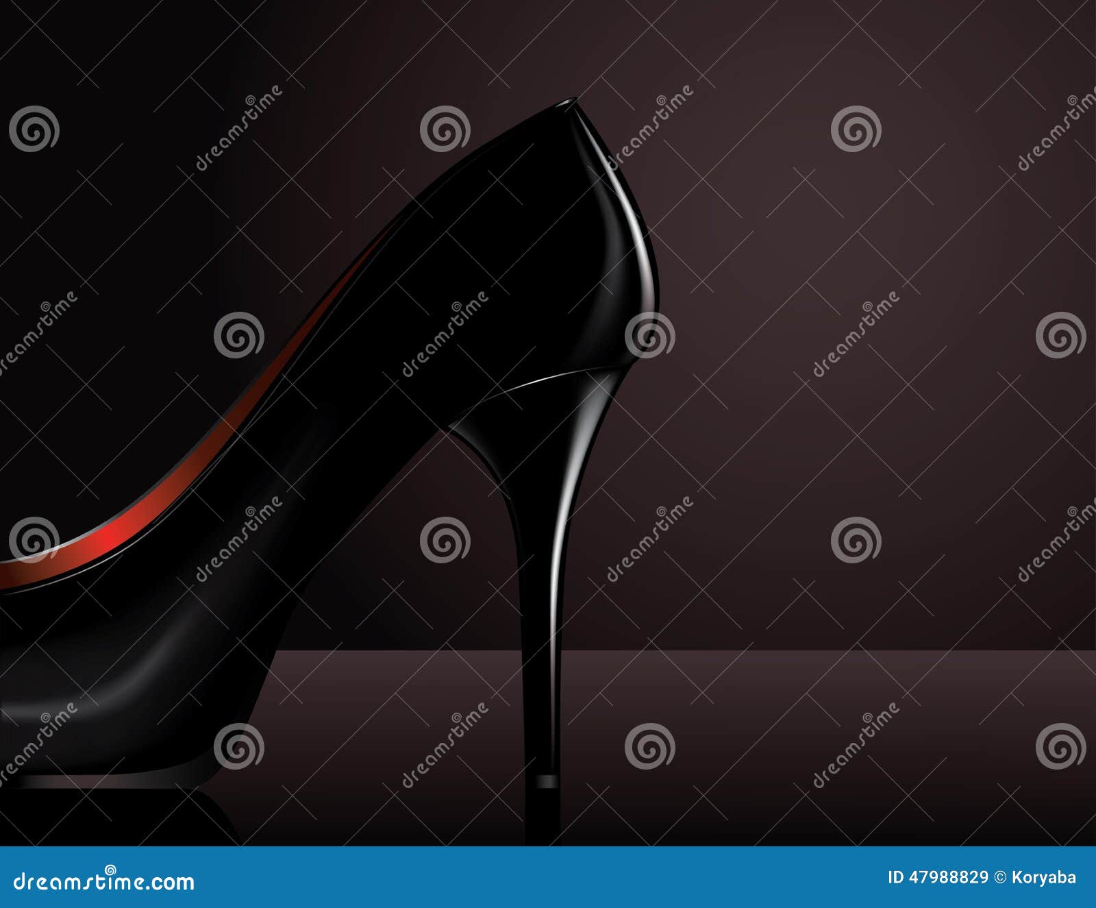 Black Heel Shoe Sketch In Pop Art On Black Striped Background Cartoon ...