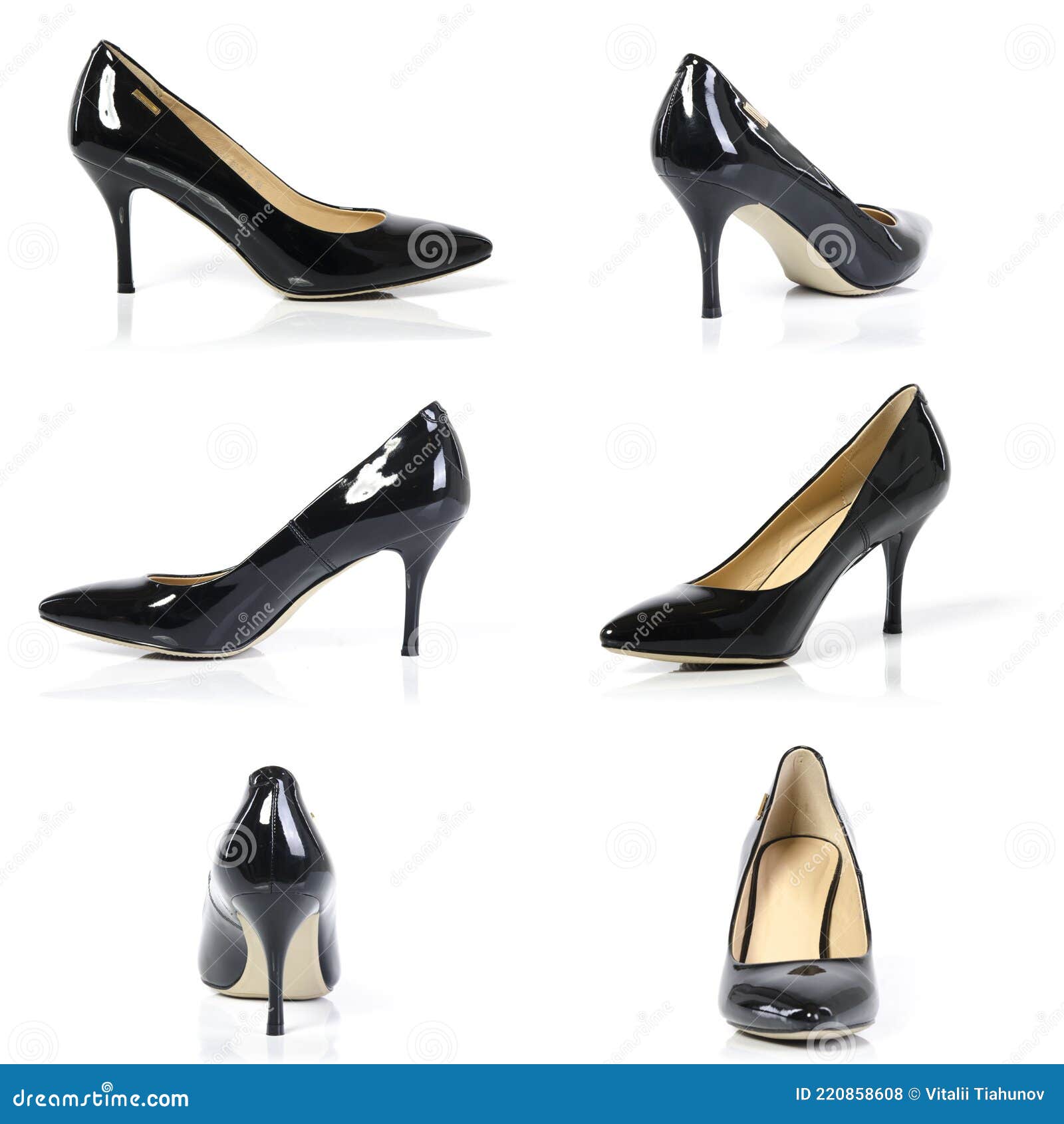 Black Heels in Different Angles on a White Background Stock Photo ...