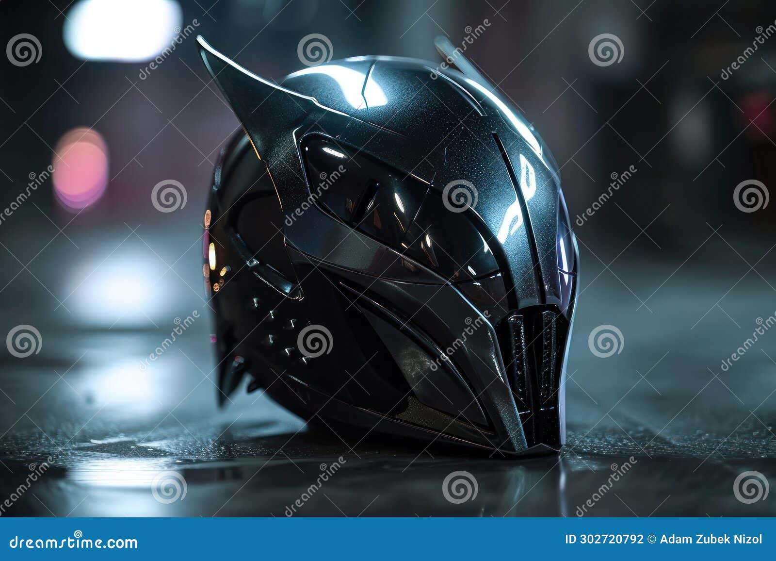 A Black Helmet with a Pointed Face Stock Illustration - Illustration of ...