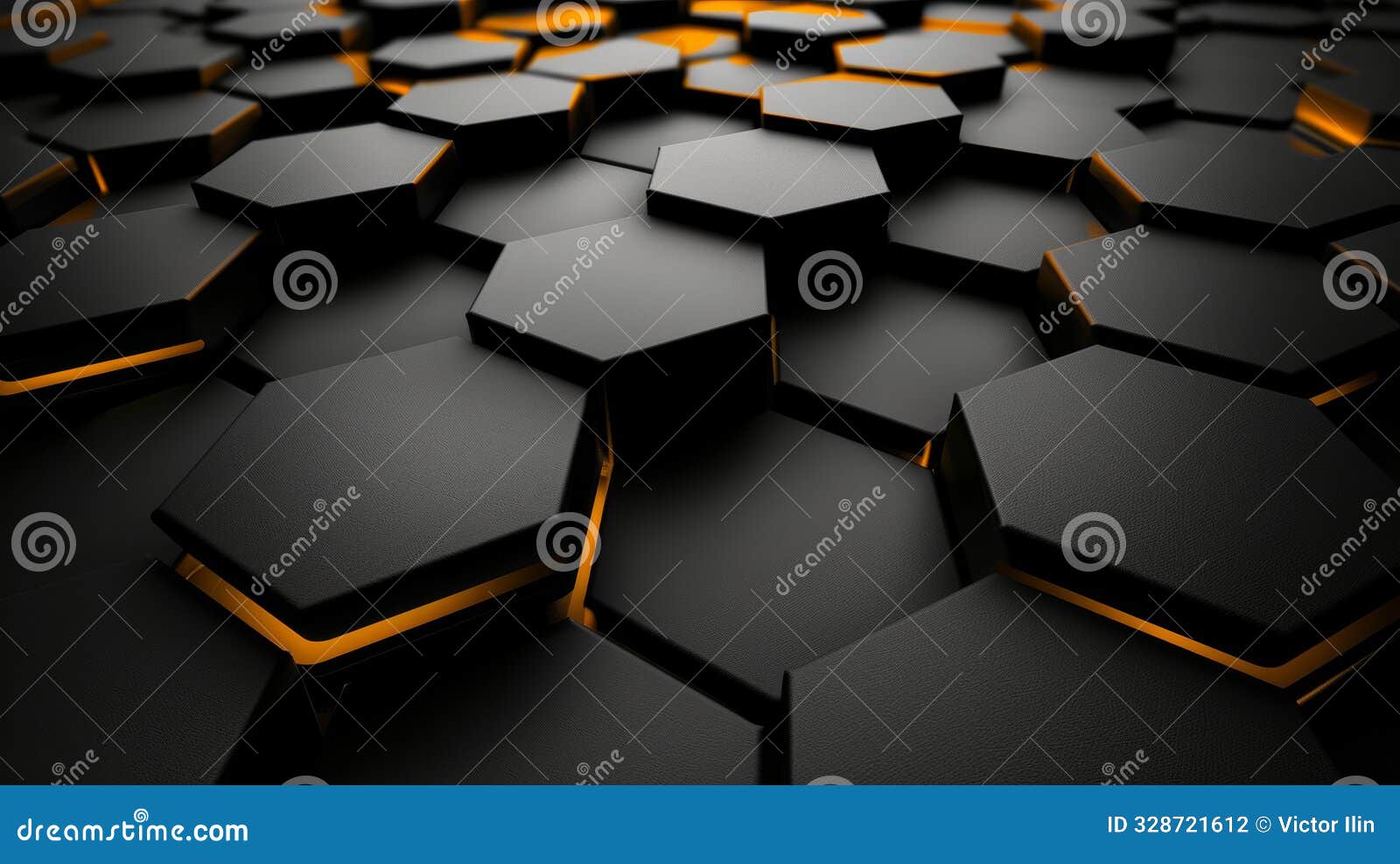 Black Hexagon Beehive-Like Cellular Structure, a Glowing Network ...