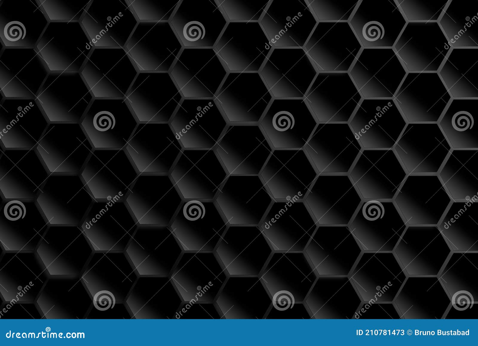 Black Hexagon Pattern Background, Illuminated Form the Bottom Left ...