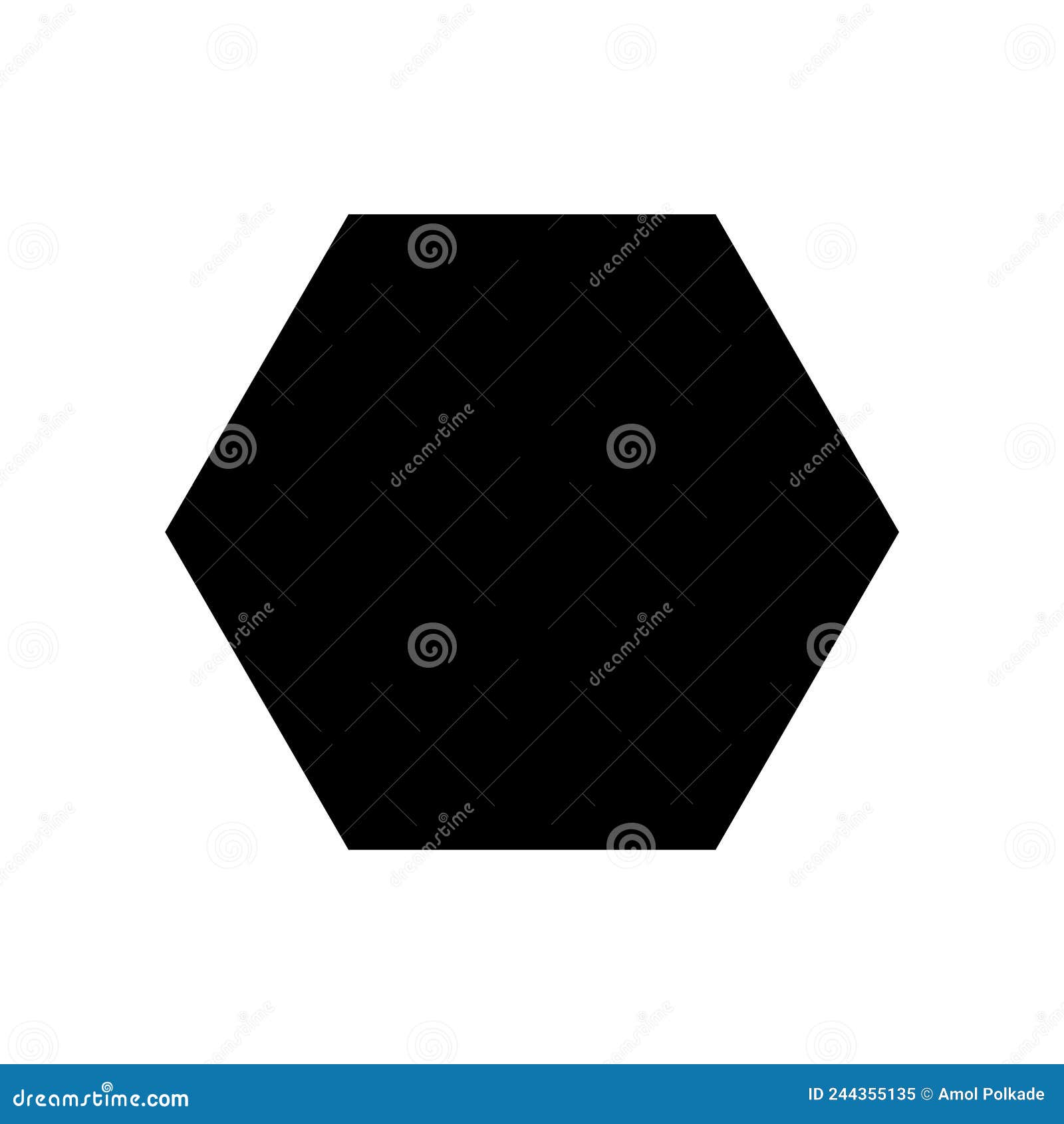 Black Hexagon Vector Icon. Solid Hexagon Icon Stock Vector ...