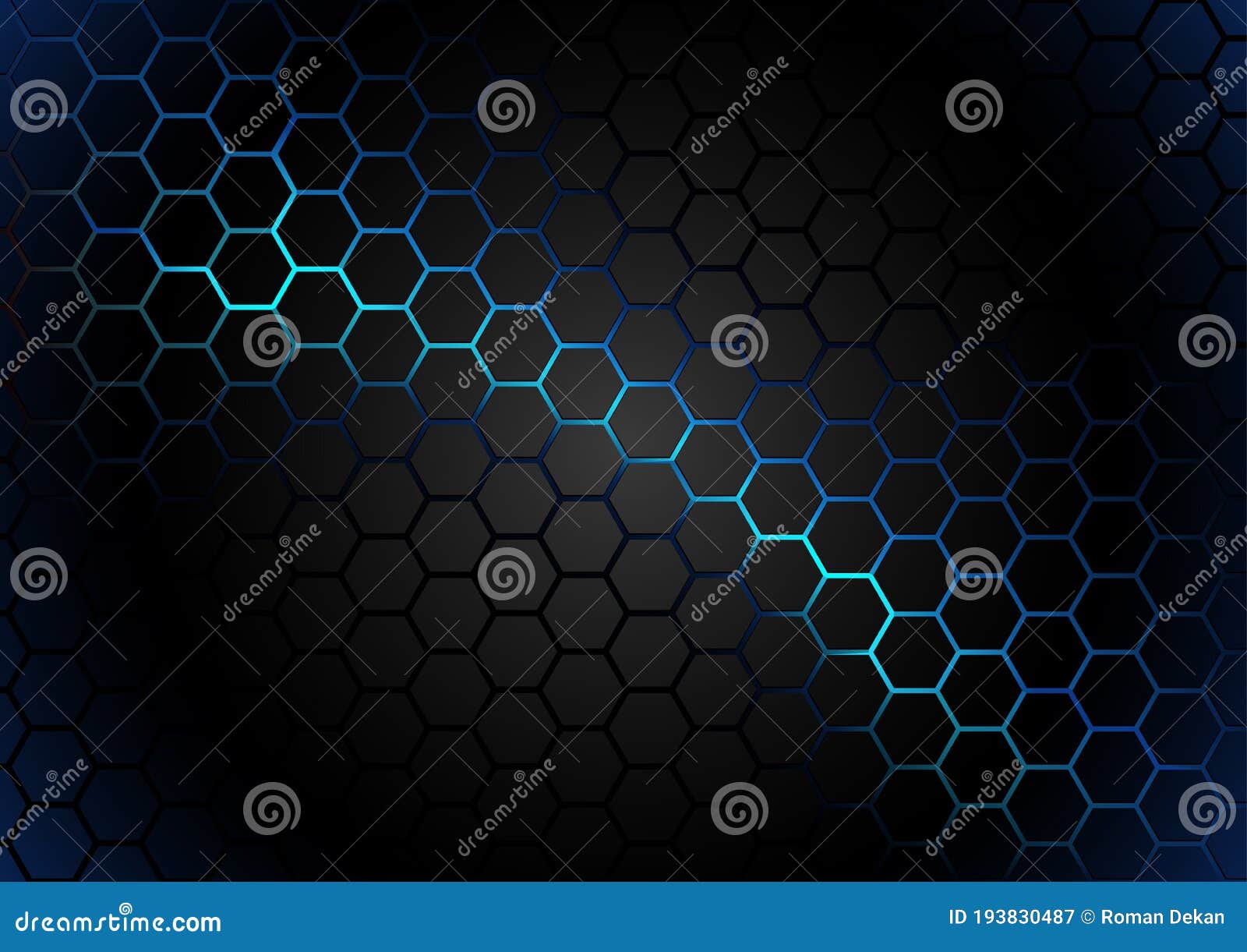 Black Hexagonal Pattern on Blue Magma Background Stock Vector ...