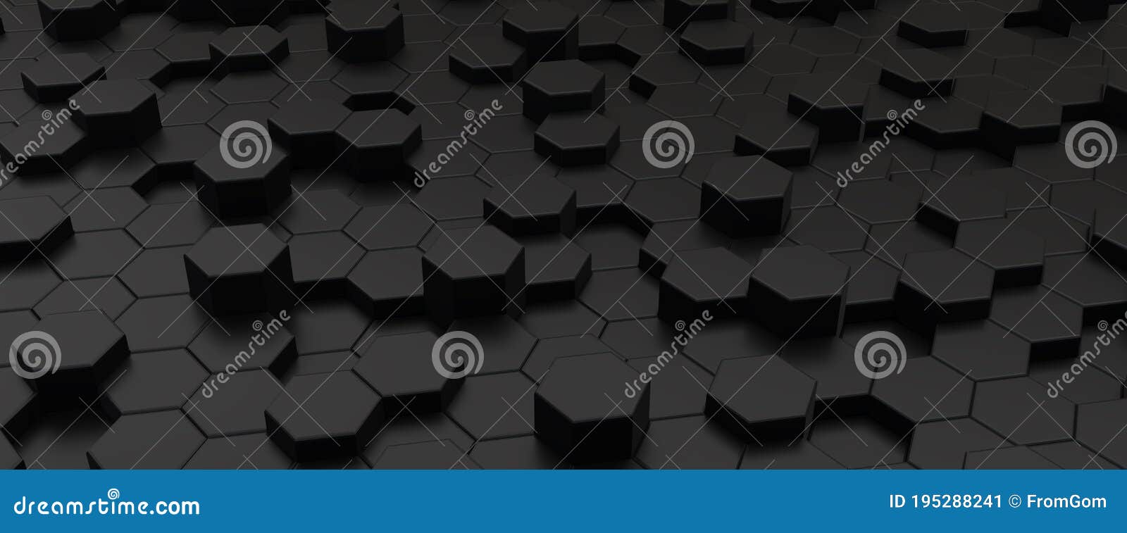 Black Hexagons Abstract Geometric Background, 3d Illustration Stock ...