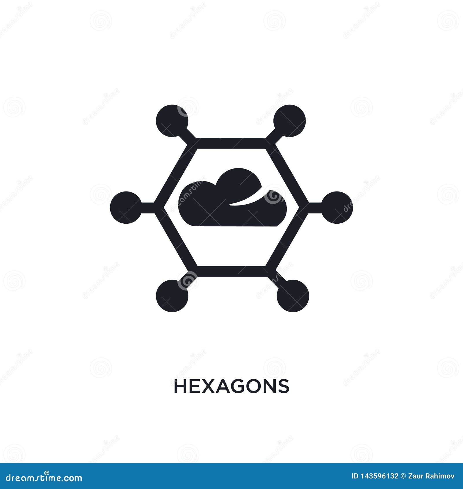 Black Hexagons Isolated Vector Icon. Simple Element Illustration from ...