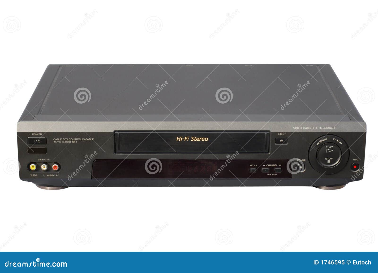 Black Hi-Fi VCR stock image. Image of knob, infrared, rectangular - 1746595