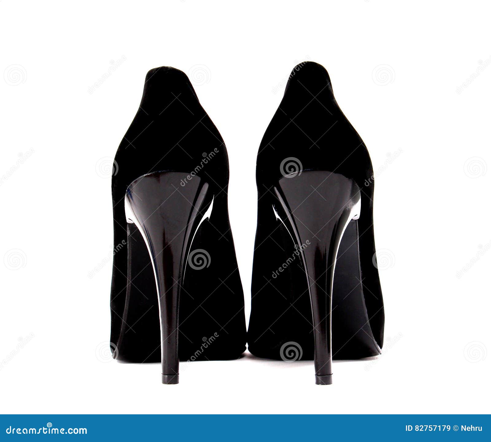 Black High Heel Isolated on White Background, Stock Image - Image of ...