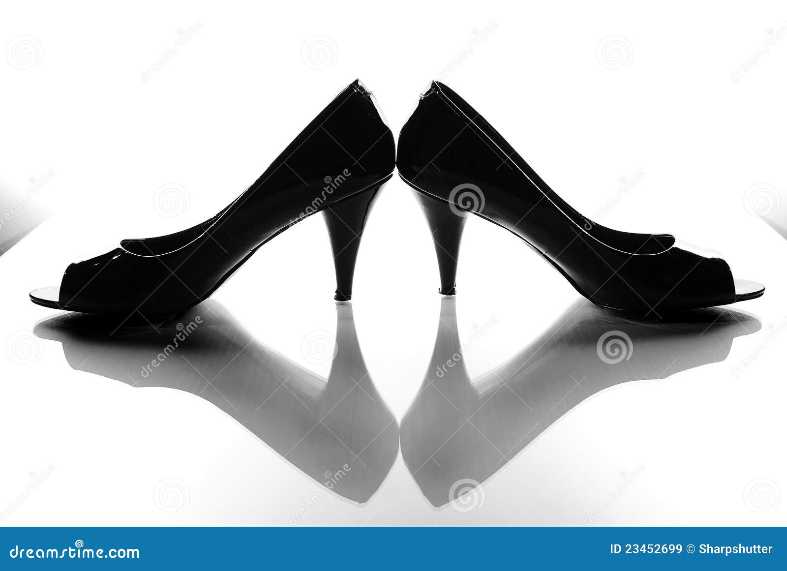 Black High Heels Reflected stock image. Image of girlfriend - 23452699