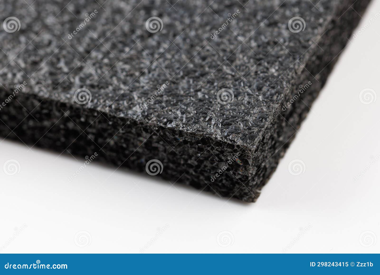 Black High-impact Closed-cell Polyethylene Black Foam Sheet on White ...