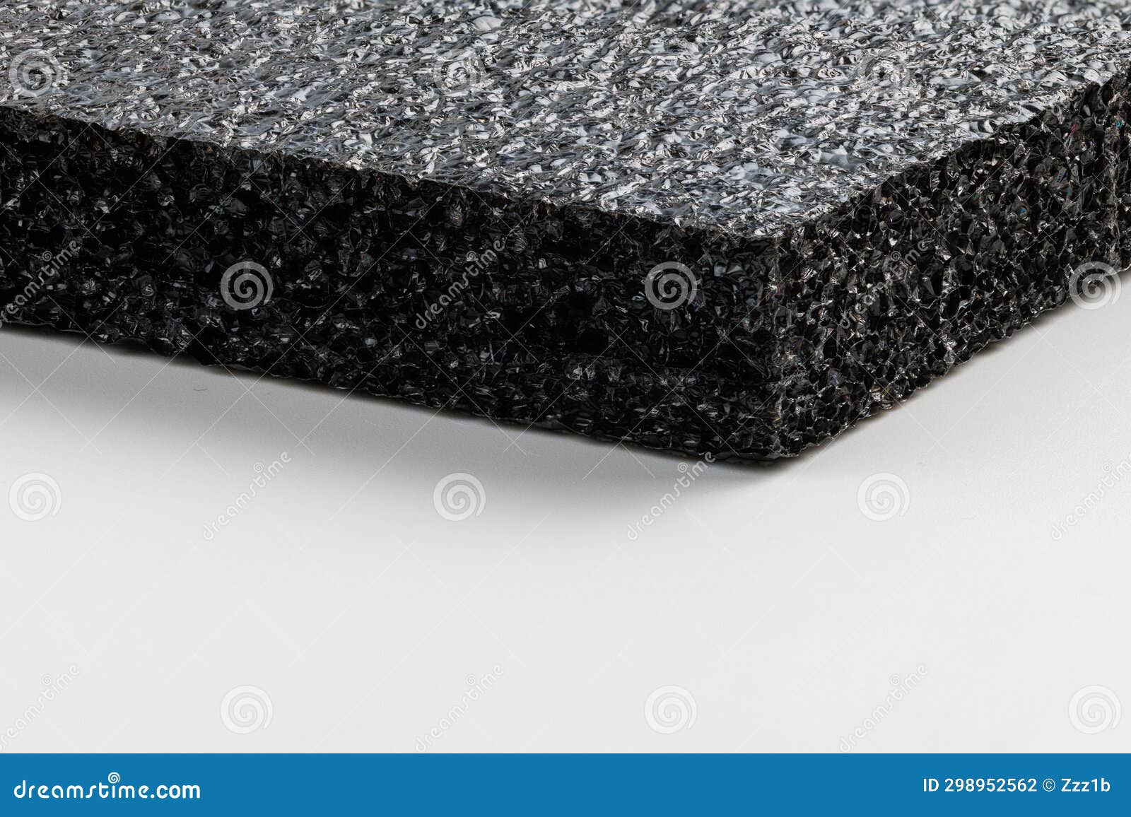 Black High-impact Closed-cell Polyethylene Black Foam Sheet on White ...