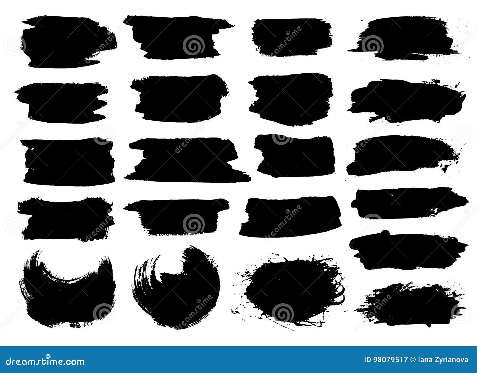 Black Highlight Stripes, Banners Drawn with Markers. Stylish Highlight ...