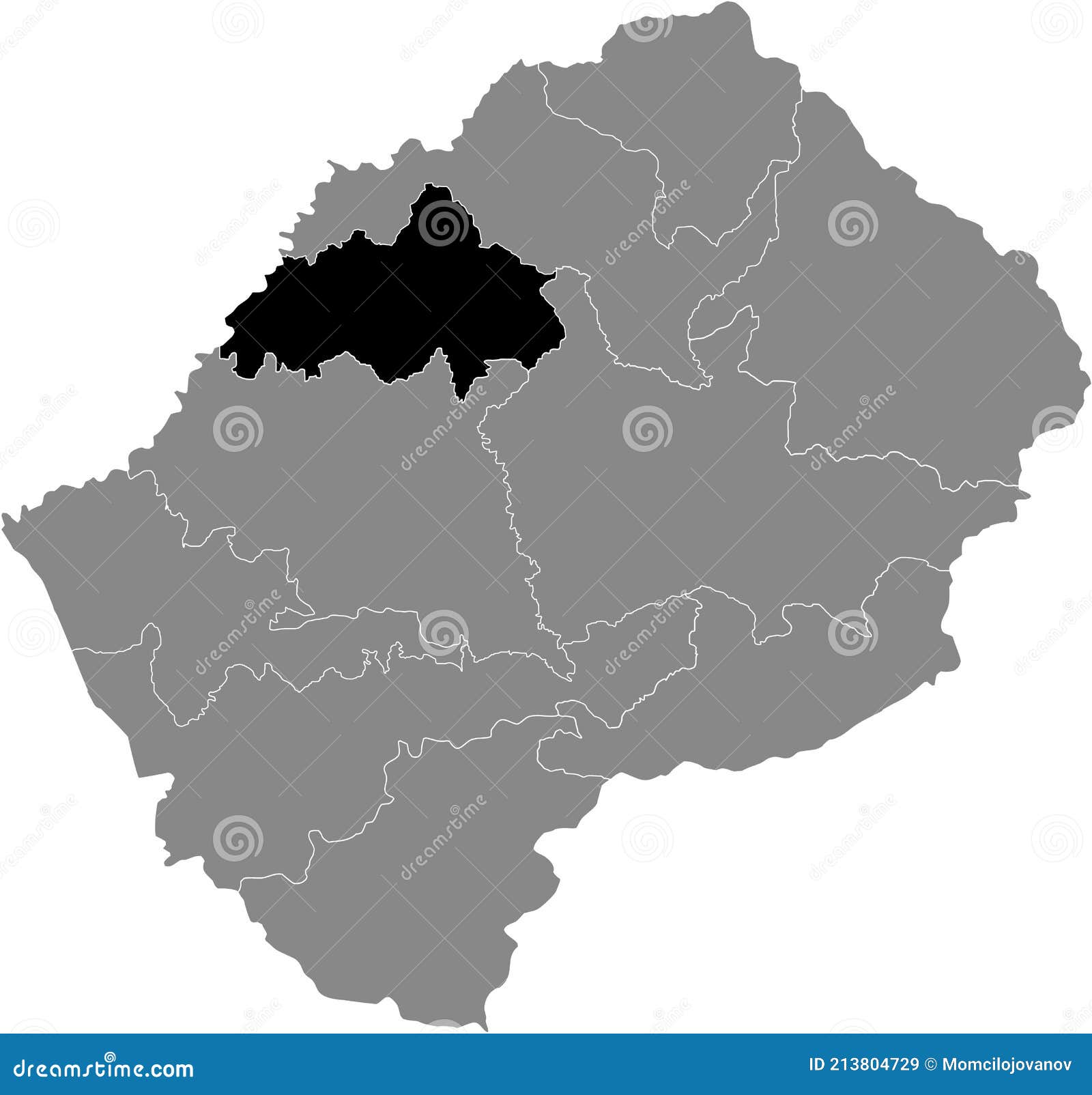 Location Map of the Berea District of Lesotho Stock Vector ...