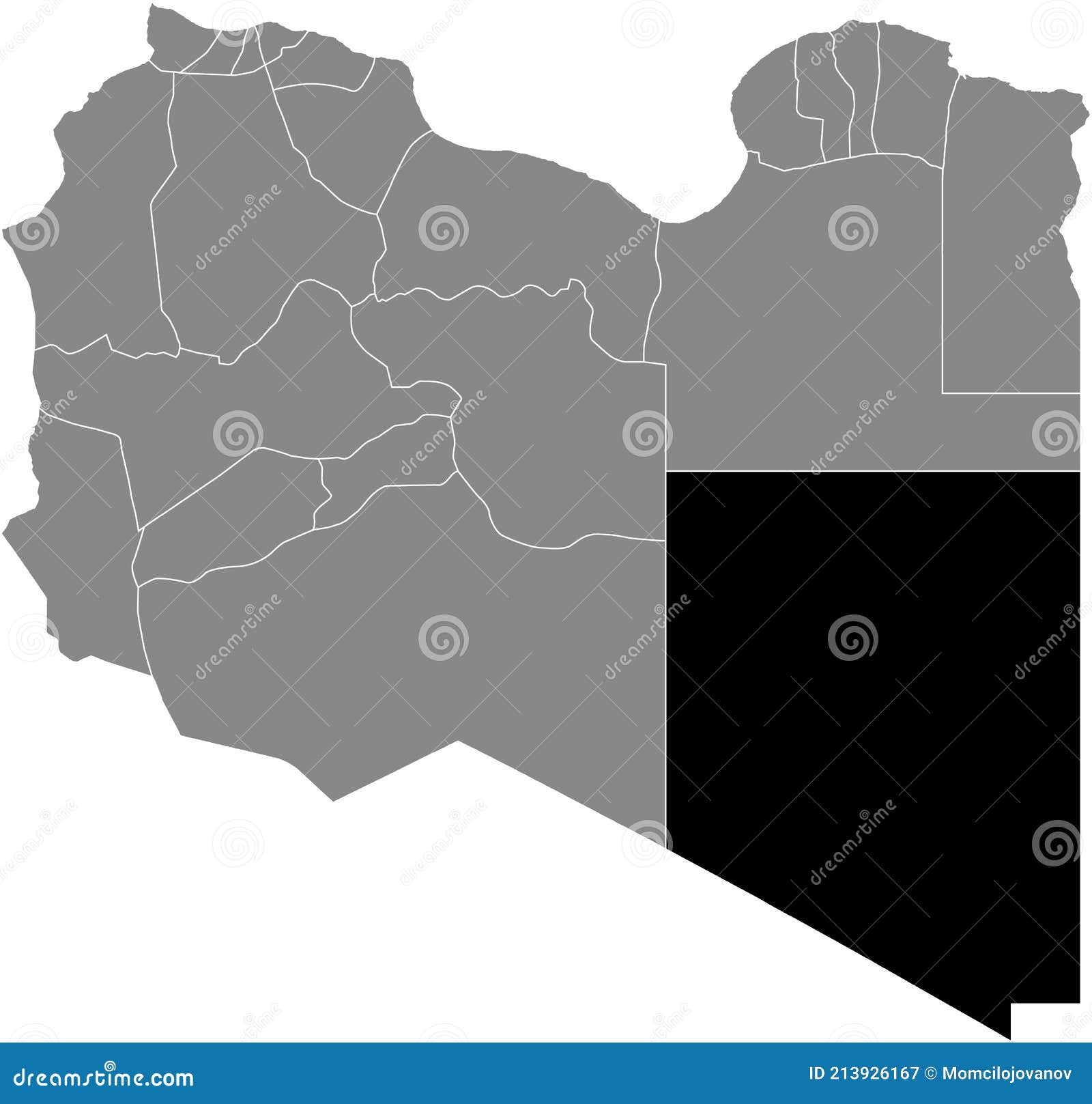 Location Map of the Kufra District of Libya Stock Vector - Illustration ...