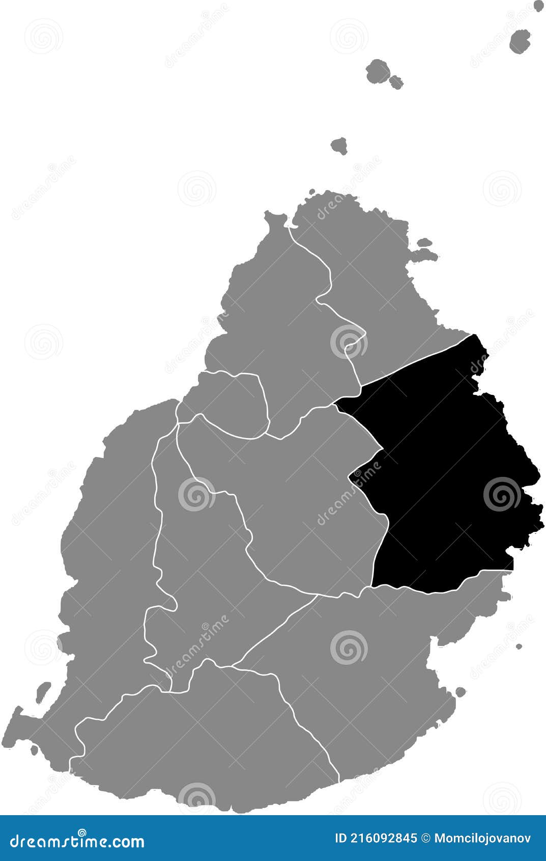 Location Map of the Flacq District of Mauritius Stock Vector ...