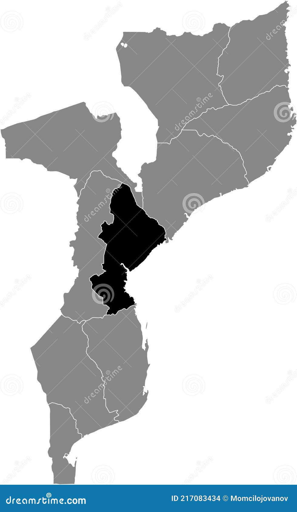 Location Map of the Sofala Province of Mozambique Stock Vector ...