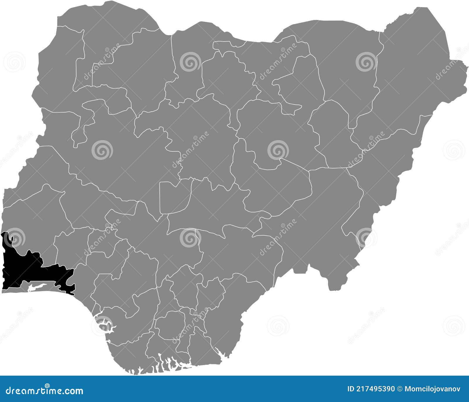 Location Map Of Nigeria On Map Africa. 3d Federal Republic Of Nigeria ...
