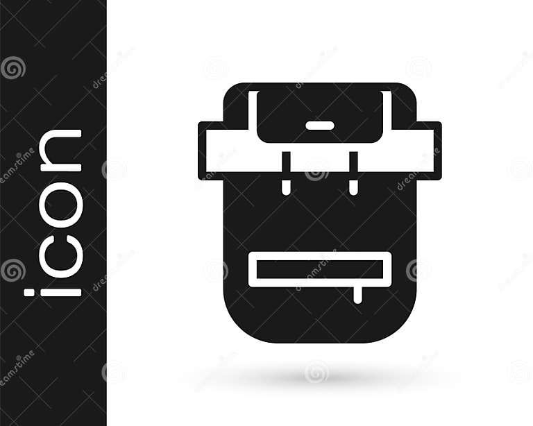 Black Hiking Backpack Icon Isolated on White Background. Camping and ...