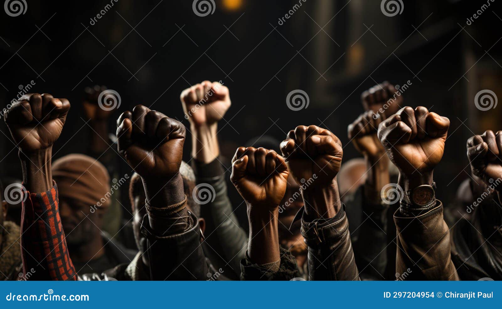 Black History Month, a Group Black People Fist Raised for Black History ...