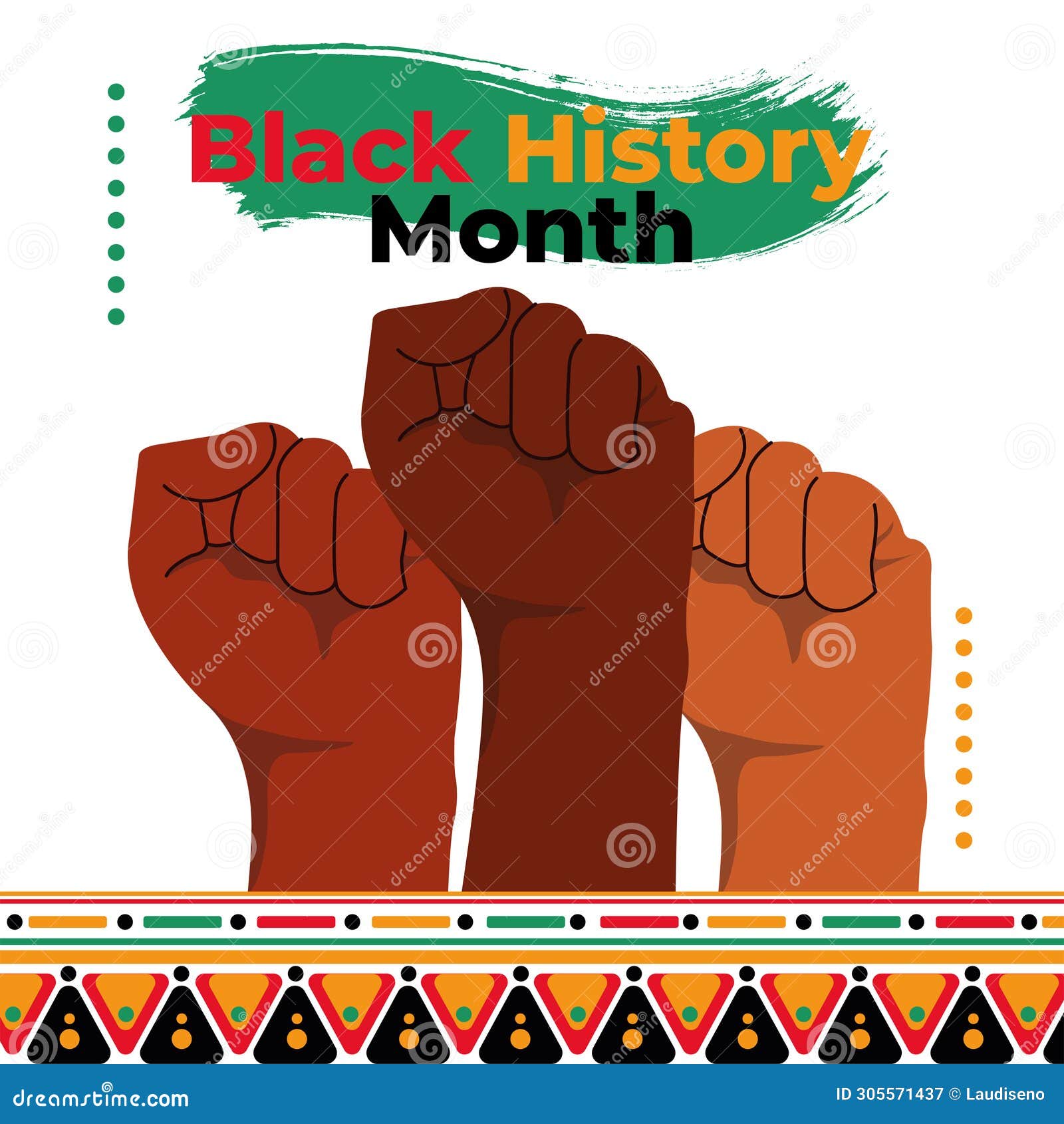 Black History Month Poster Protest Hand Gesture Vector Stock ...