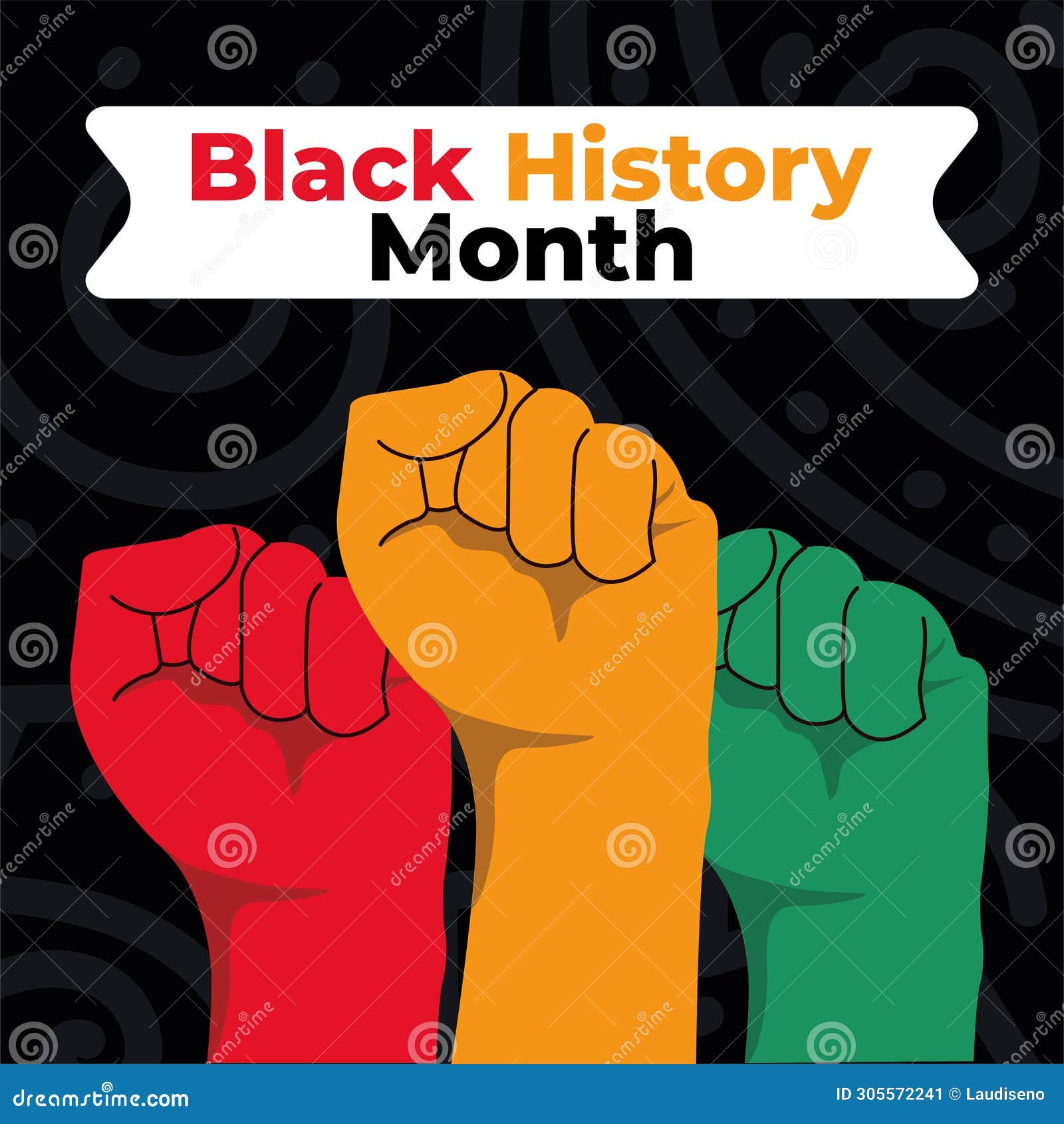 Black History Month Poster Protest Hand Gesture Vector Stock ...