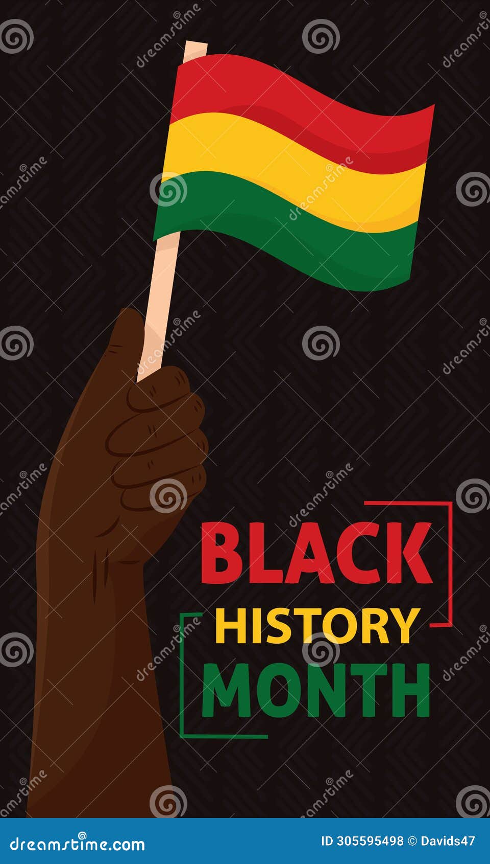 Black History Month Poster Protest Hand Gesture Vector Stock Vector ...