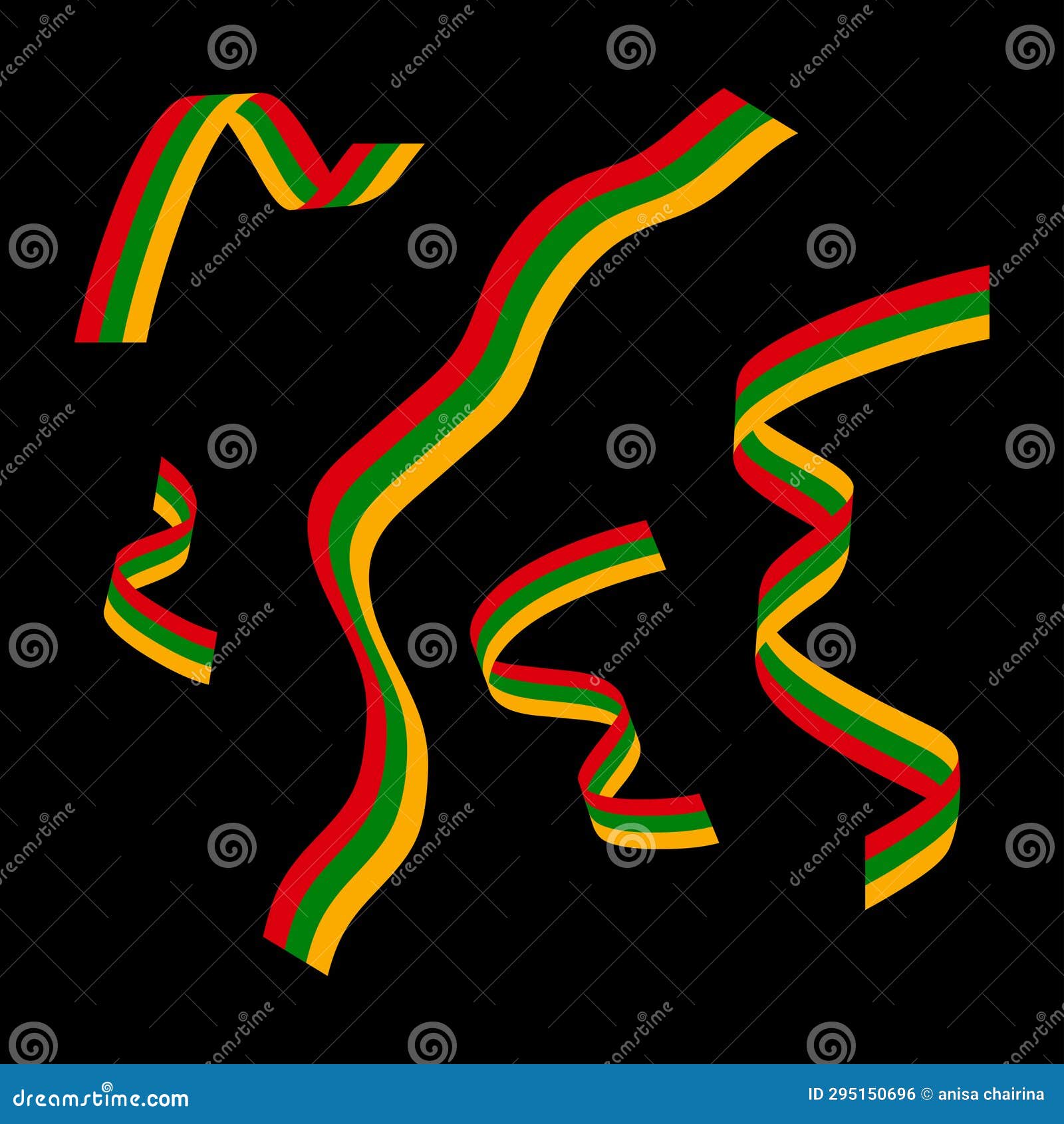 Black History Month Ribbon Element Design Collection Stock Illustration ...
