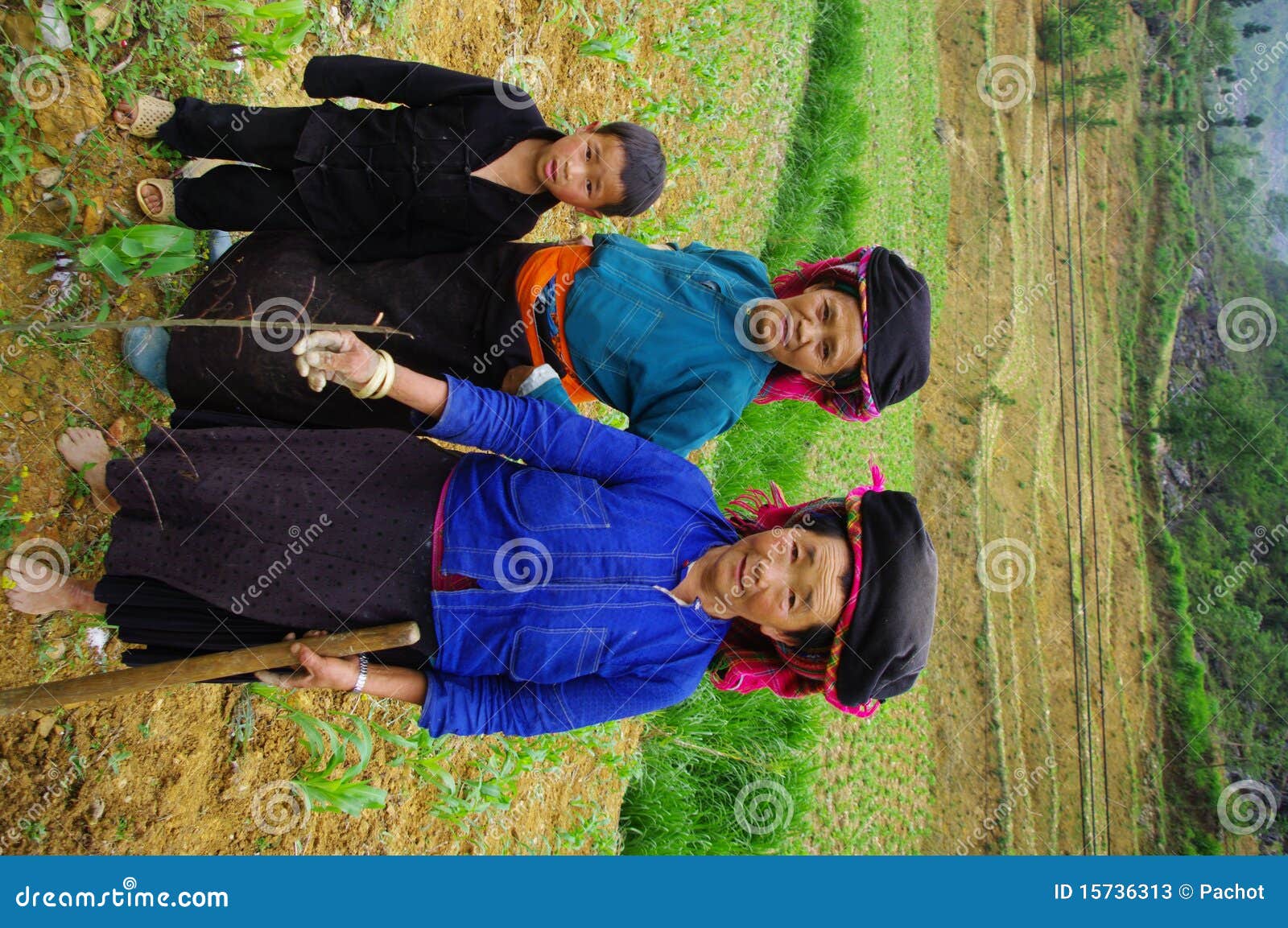 Black Hmong family stock image. Image of custom, fashion - 15736313