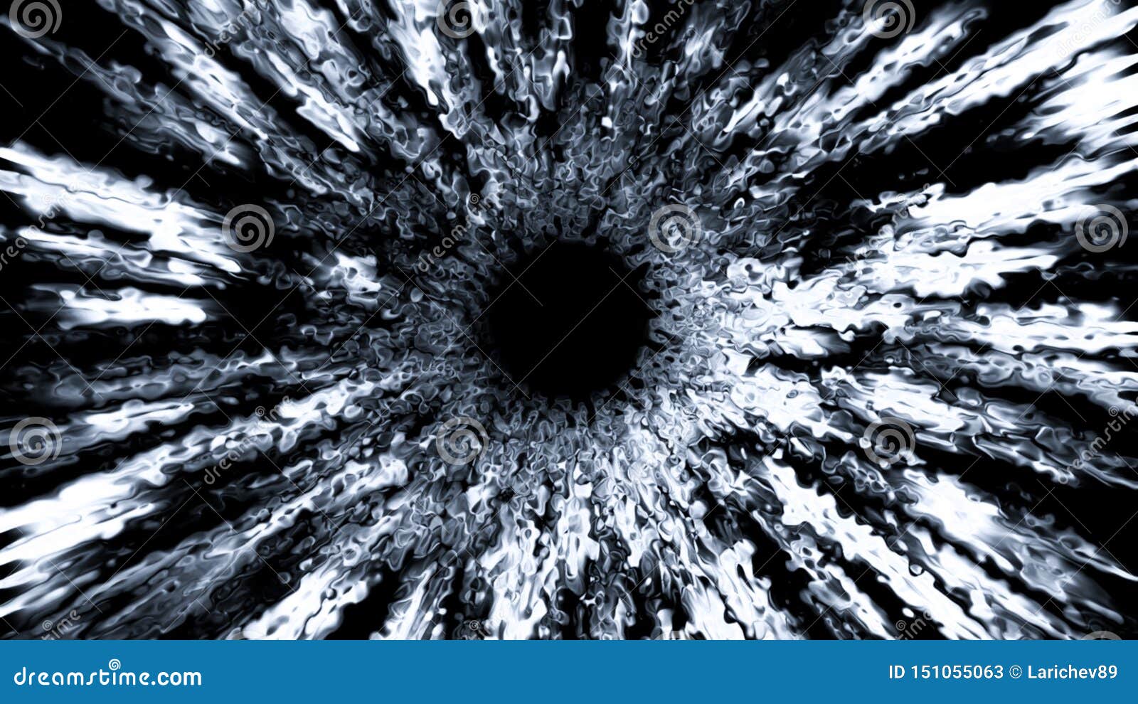 Through Black Hole. Abstract Energy Tunnel in Space. Tunnel in Outer ...
