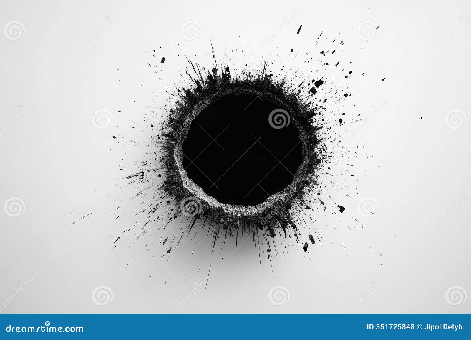 Hole Breaking, Ice Crack, Surface Background, Isolated On White ...