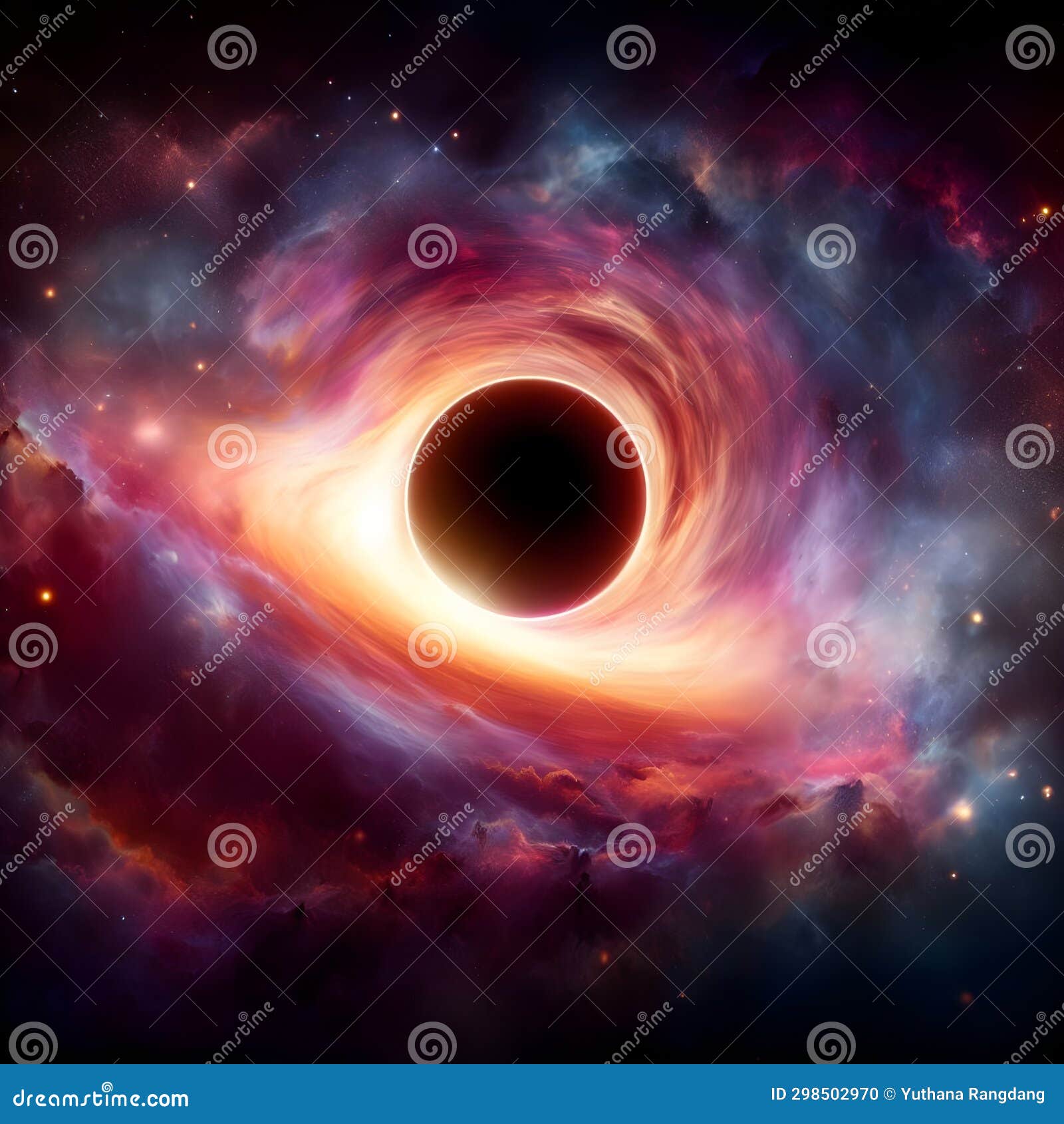 Black Hole with a Bright Color , Realistic. Stock Photo - Image of ...