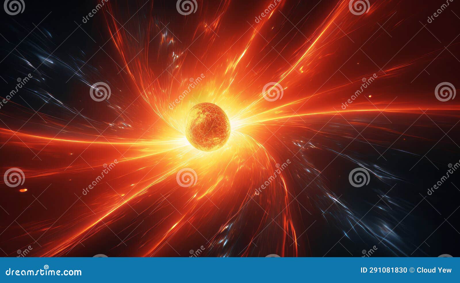 Black Hole with Bright Red and Blue Lights Stock Illustration ...