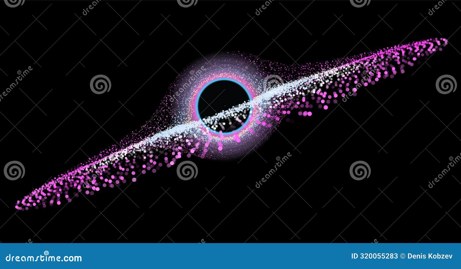 Black Hole in Deep Space Made of Particles. Graphic Vector Illustration ...