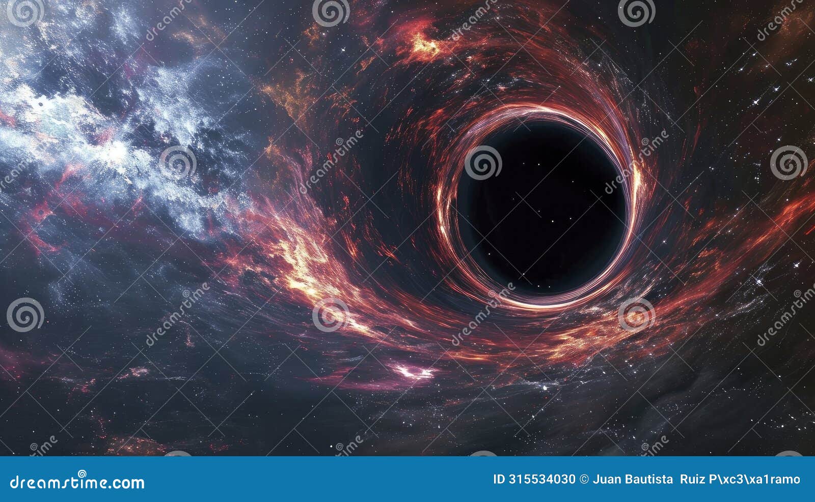 Black Hole Devouring Cosmic Material in Space. Stock Photo - Image of ...