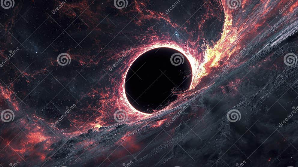 Black Hole Devouring Cosmic Material in Space. Stock Photo - Image of ...