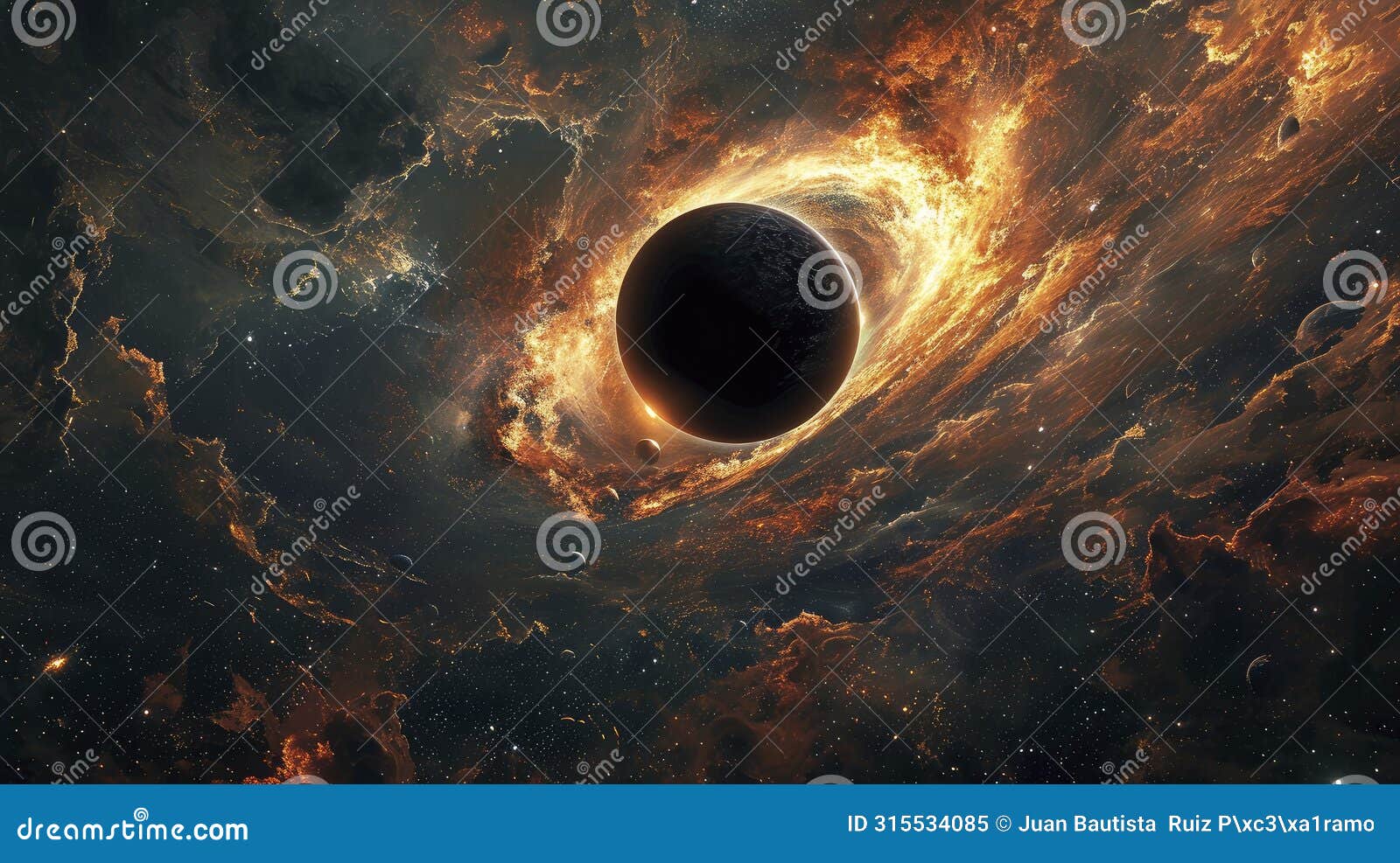 Black Hole Devouring Cosmic Material in Space. Stock Image - Image of ...