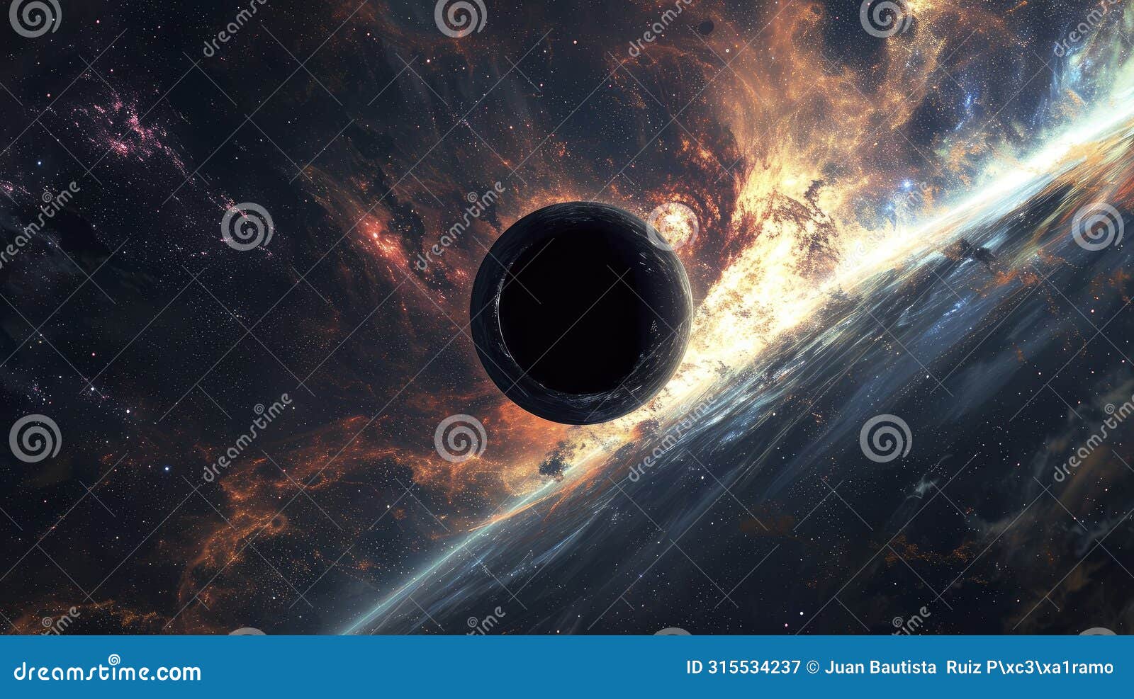 Black Hole Devouring Cosmic Material in Space. Stock Image - Image of ...