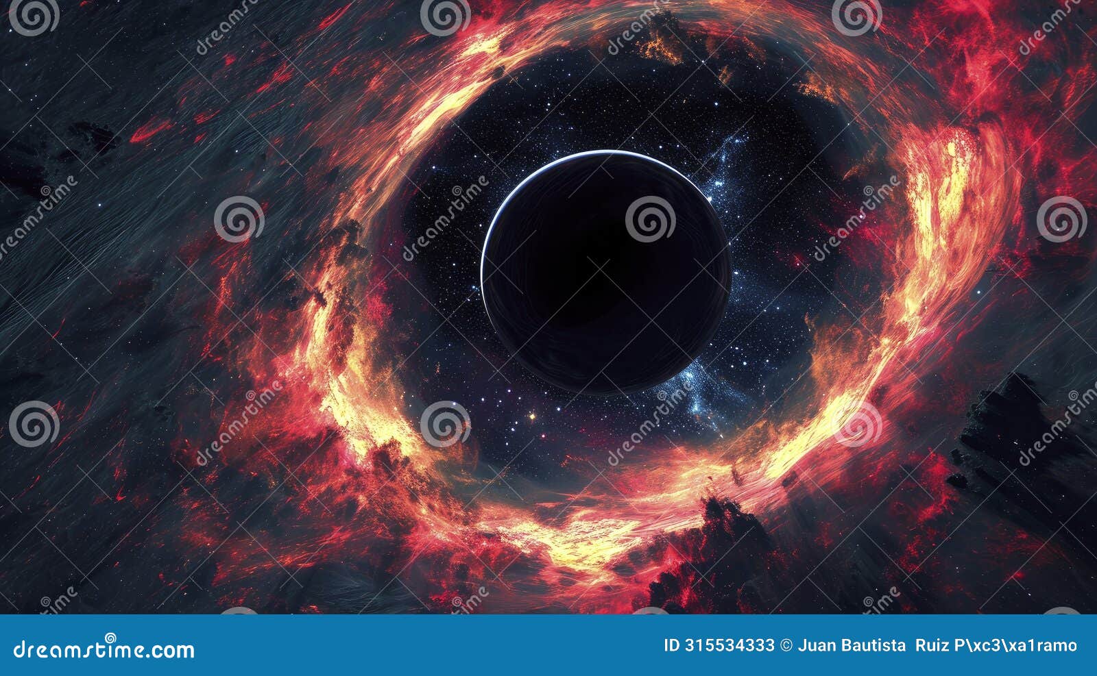 Black Hole Devouring Cosmic Material in Space. Stock Image - Image of ...