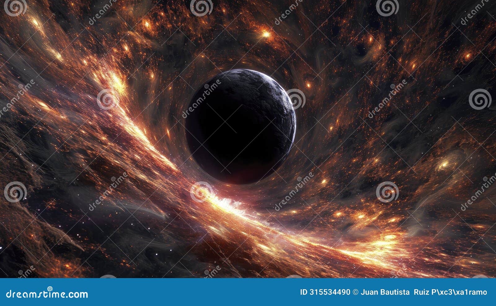 Black Hole Devouring Cosmic Material in Space. Stock Photo - Image of ...