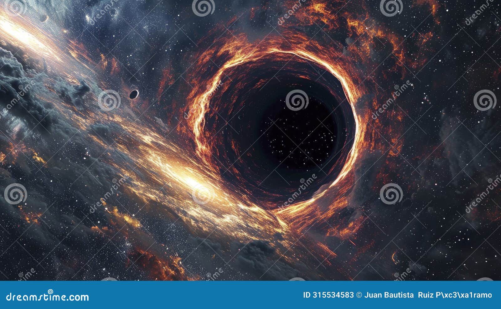 Black Hole Devouring Cosmic Material in Space. Stock Image - Image of ...