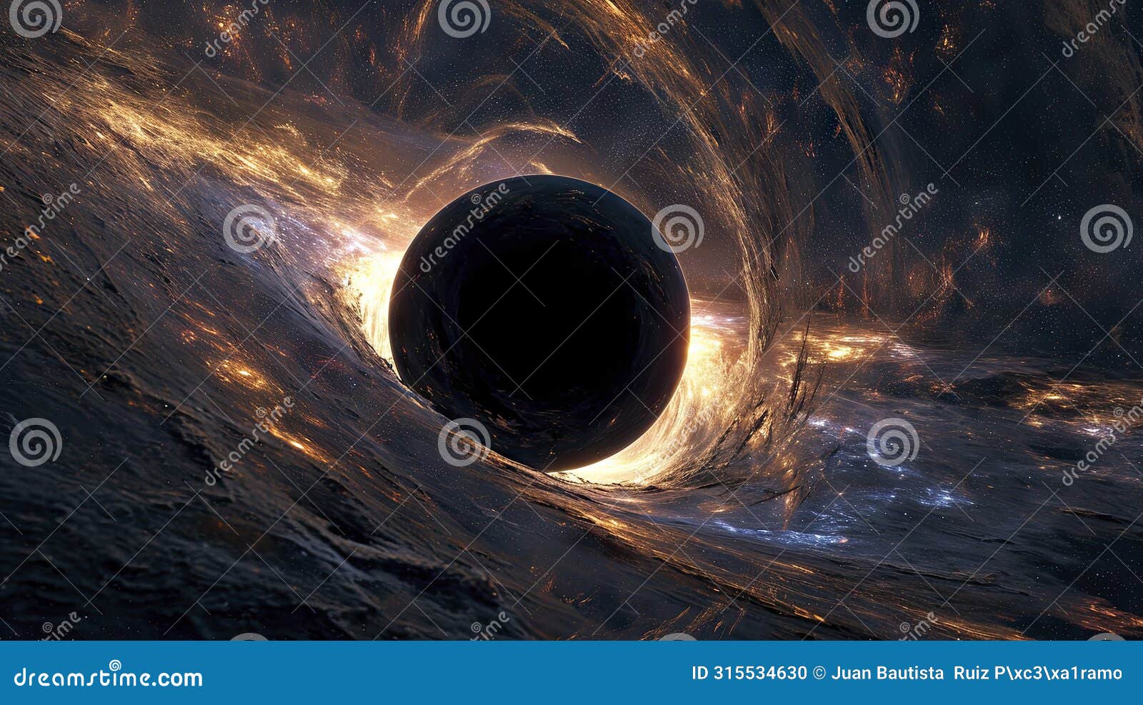 Black Hole Devouring Cosmic Material in Space. Stock Photo - Image of ...