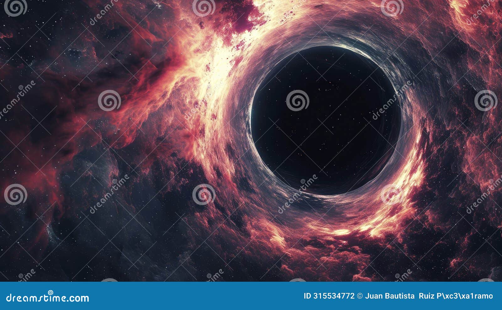 Black Hole Devouring Cosmic Material in Space. Stock Photo - Image of ...