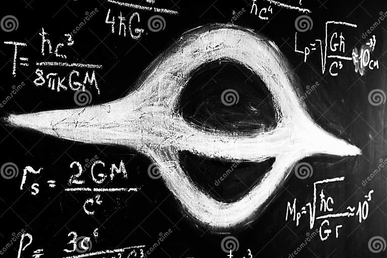 Black Hole and Glowing Plasma in Space. Black Hole in Universe Stock ...