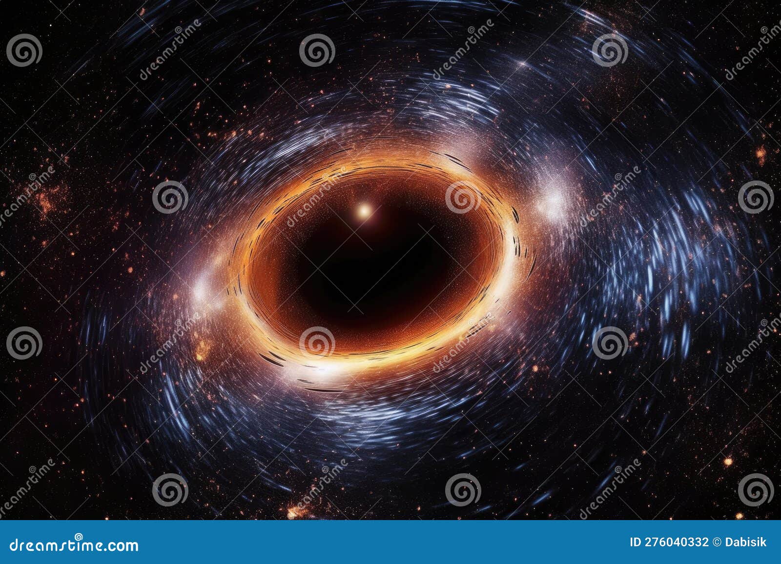 Black Hole Illustration in Outer Space. Supermassive Singularity ...